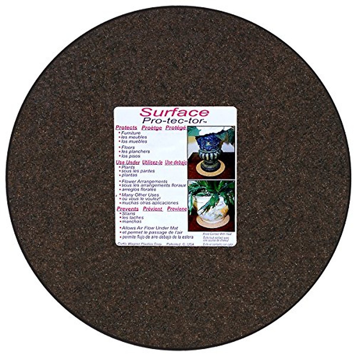 CWP MA-1400 Synthetic Fabric Plant Mat, 14-Inch, Charcoal/Walnut Brown (Packaging label may vary)