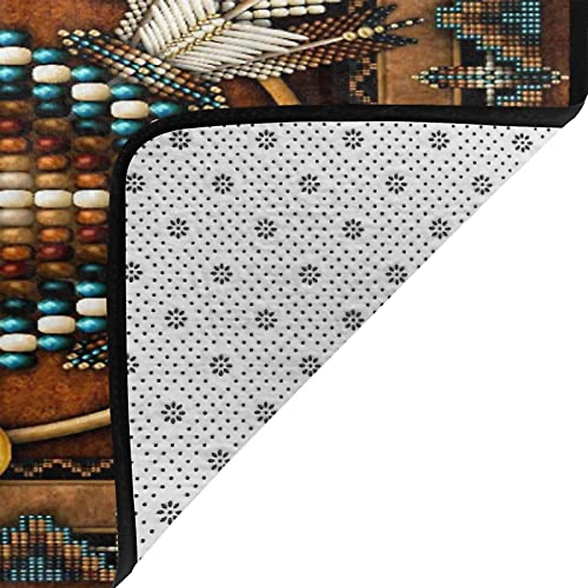 Soft Area Rug for Living Room,Native American Style,Large Floor Carpets Doormat Non Slip Washable Indoor Area Rugs for Bedroom Kids Room 3 x 5Ft