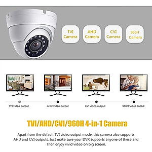 5MP Analog Coax Dome TVI CVI CCTV Surveillance Security Camera, 2.8mm 100° Wide Viewing Angle, 65ft IR Night Vision, Outdoor, Full Metal Housing, ONLY Compatible with 5MP and 8MP DVR