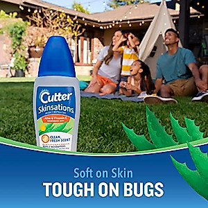 Cutter Skinsations Insect Repellent (12 Pack), Mosquito Repellent, Repels Mosquitos, Ticks, Gnats, Fleas, 7% DEET, 6 fl Ounce (Pump Spray)