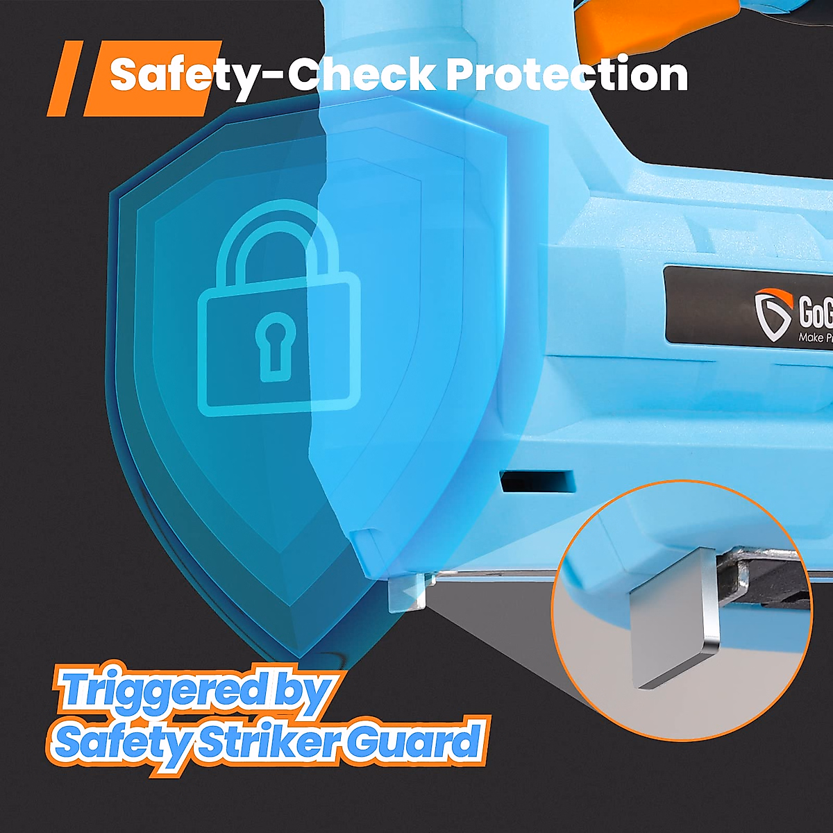 Cordless Brad Nailer, GoGonova Battery Powered 18 Gauge 2-in-1 Nail Gun/Staple Gun, Accepts 5/8'' Nails/Staples for Upholstery and Woodworking, Including 2AH Battery, Charger, 1000 Nails and Staples