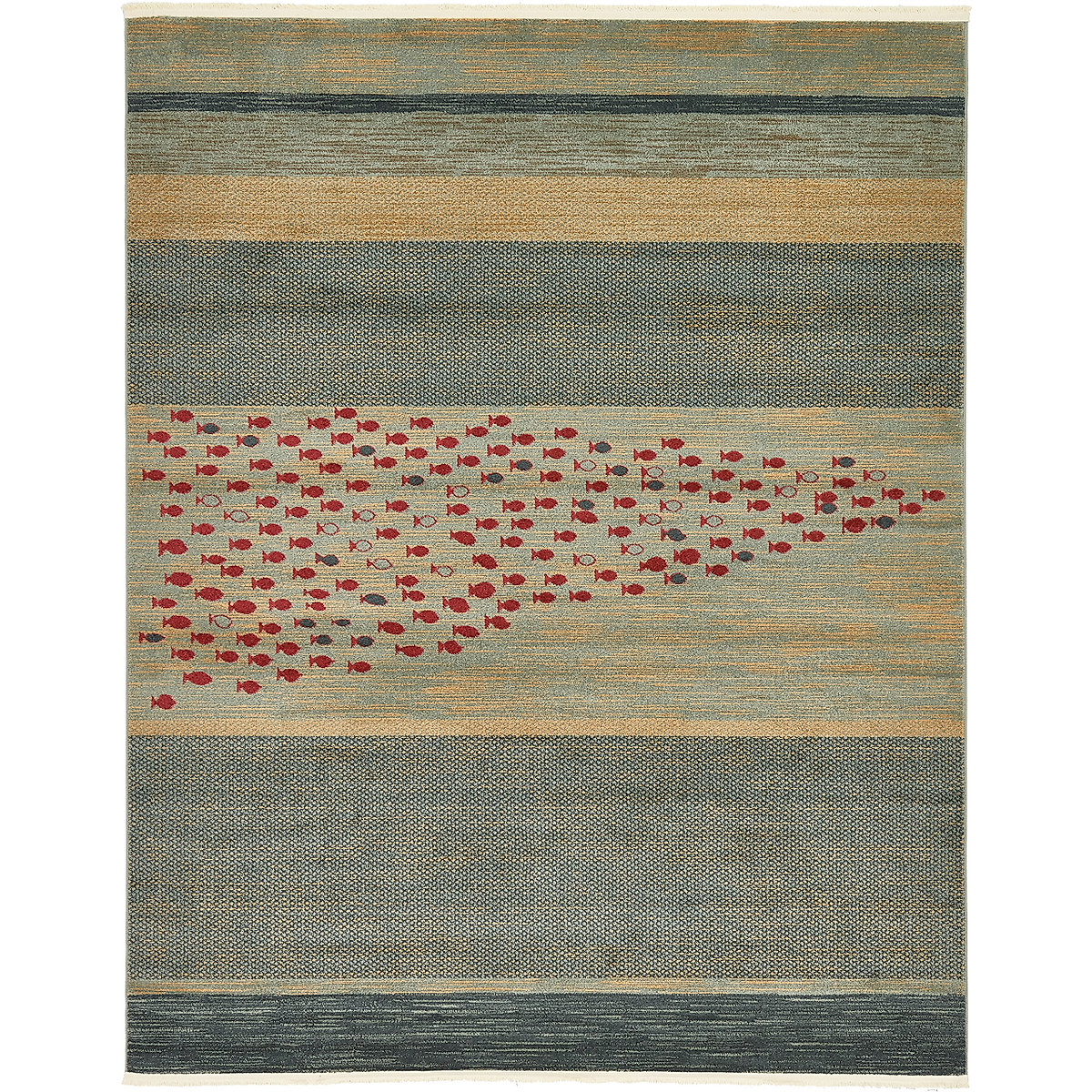 Unique Loom Fars Collection Area Rug - Jordan (8' x 10' Rectangle, Blue/ Light Blue)