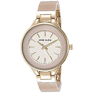 Anne Klein Women's AK/1408CRCR Premium Crystal Accented Cream Bangle Watch