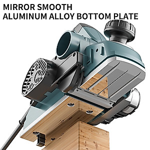 DNTI-7.1AMP Electric Hand wood Planer adjustable depth 0 mm to 4 mm Electric Hand held Planers for Woodworking 3-1/4 Inch corded Planer Wood Chamfer DIY Smooth Finish Carpentry Tool (58219-4MM)