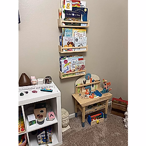 Gneric Floating Shelves for Wall, Burlywood Nursery Book Shelves, 15.7 inch Kids Bookshelf, Wall Shelves for Living Room Bedroom Decor,Kitchen Spice Rack,Bathroom Storage Rack(4 Pack)