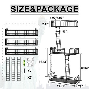 Sumbame 3-Tier Fire Escape Wall Shelf, Black Metal Floating Shelves, Eye-Catching Wall Mounted Picture Ledge Shelf, Unique Knick Knack Shelf Organizer, Funky Home Decor for Living Room and More