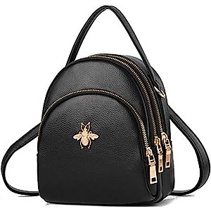 NUWA Small Crossbody Bag Mini Backpack Purse Shoulder Cellphone Women Girl Cute Lady Handbags (Black)