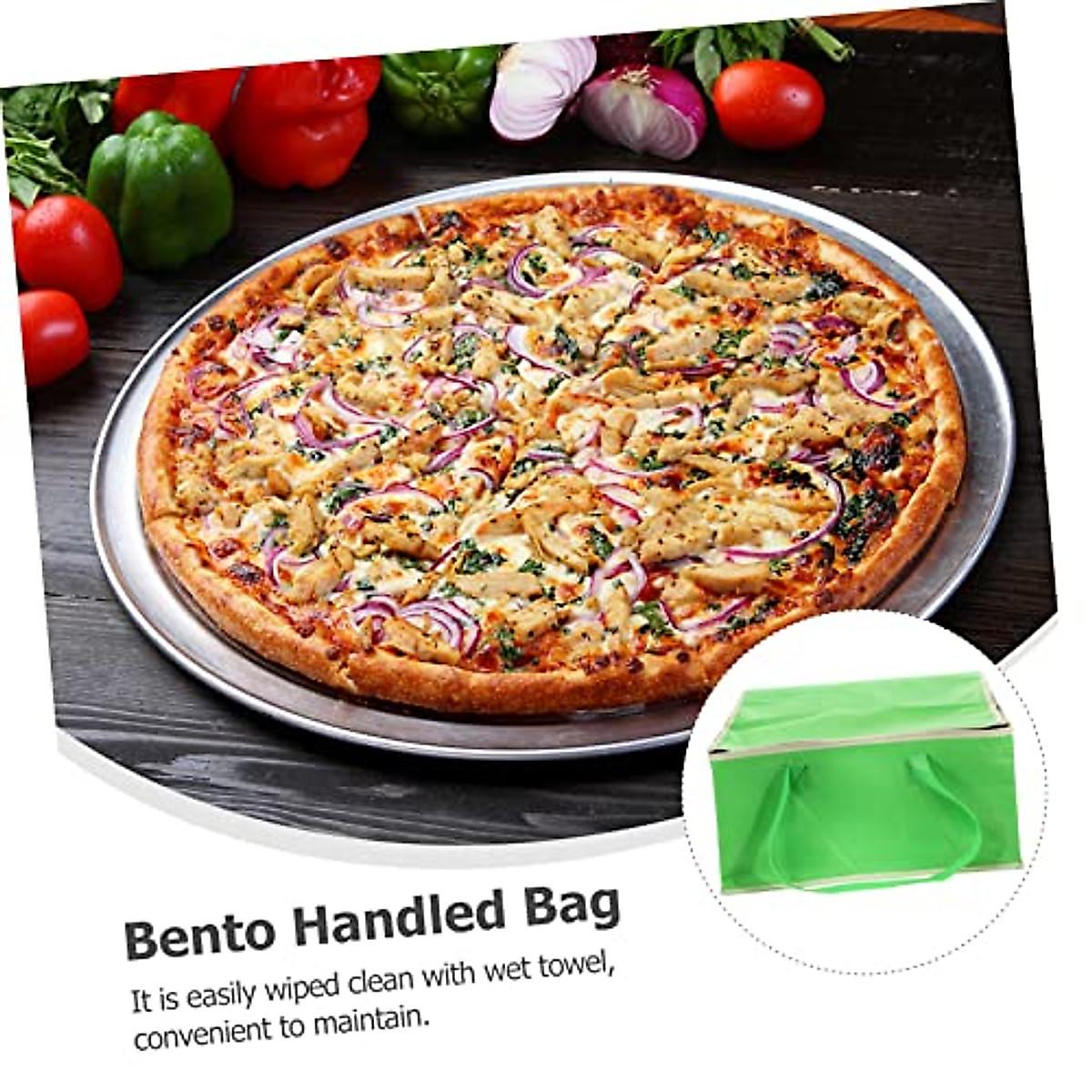 ULTECHNOVO 1pc Bag Grocery Bags Insulated Bags for Food Transport Cooler Bags Insulated Pizza Carrier Bag Car Cooler Car Food Camping Tote Take-out Insulated Bag Bento Handled Bag Lunch Bag