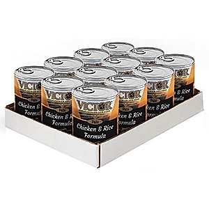 Victor Super Premium Dog Food – Chicken and Rice Formula Pâté – Canned Wet Adult Dog and Puppy Food - All Breed Sizes, 12 x 13.2 oz Cans