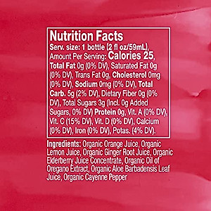 Vive Organic Wellness Rescue Shot, Ginger, Elderberry & Oil of Oregano, 2 Oz