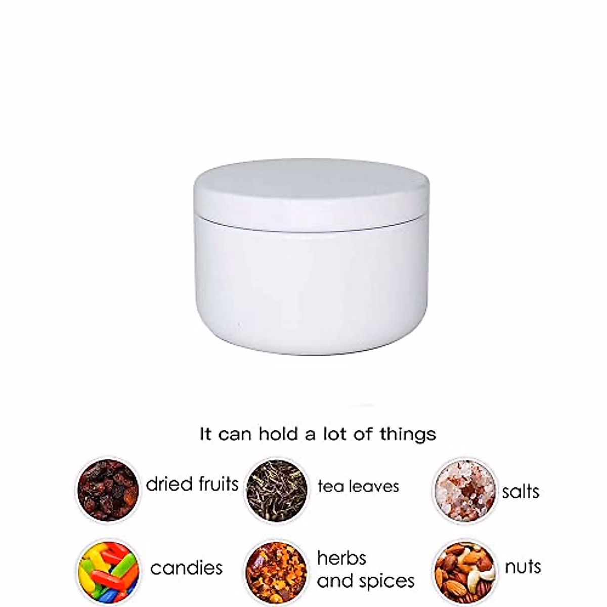 20 Pack 50ml Round White Metal Aluminum Cans Tin Empty Candle Tins Storage Container for DIY Candles Cosmetic Crafts Spice Tea Gift