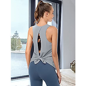 ATTRACO Women Workout Top Loose Fit Athletic Yoga Tank Sports Tank Tops Gym Top Grey XL