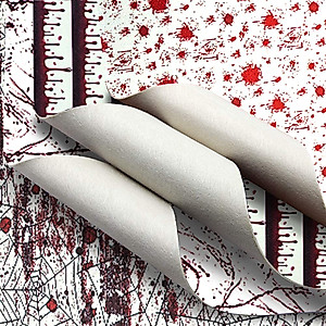 8 Pcs Halloween Faux Leather Sheets, Blood Print Leather Sheet, Bloodstain Fabric Sheets, Spider Web PU Synthetic Leather for DIY Hair Bow Earrings Halloween Craft Making 7.9 x 13 Inch