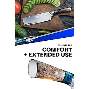 Dalstrong Nakiri Knife - 7 inch - Valhalla Series - 9CR18MOV High Carbon Steel - Vegetable Kitchen Knife - Celestial Resin & Wood Handle - Razor Sharp Asian Knife - w/Sheath