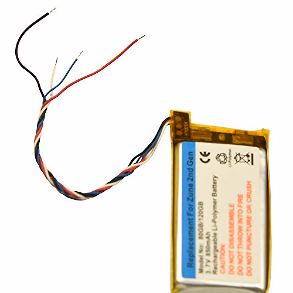 Replacement Battery for Microsoft Zune 80gb 120gb 2nd Gen 850mAH Repair Part (Battery ONLY no Tool)