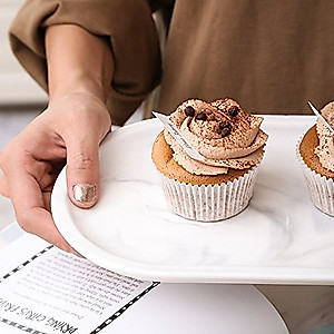 CHOOLD Chic Ceramic Marble Style Oval Dessert Plate Cake Plate Jewelry Dish Ring Dish Cosmetics Organizer Fruit Dish Home Decor Wedding Gift