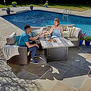 Ashton Gray 40x28” Rectangular Gas Fire Table