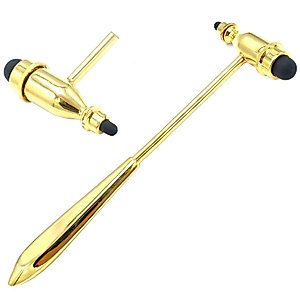 LAJA Imports Tromner Neurological Reflex Hammer with Pointed Tip Handle for Cutaneous and Superficial Responses - (Gold)