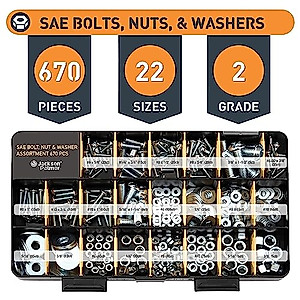 Jackson Palmer 2200 Piece Hardware Assortment Kit with Screws, Nuts, Bolts & Washers (3 Trays)
