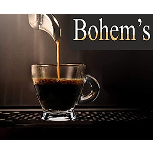 BOHEM'S Espresso Cups, 3.2 oz Small Demitasse Clear Glass Espresso Drinkware, Set of 2, Espresso Shot Glasses, Clear Expresso Coffee Cups, Tazas de Cafe Expreso