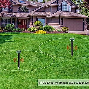 Senca Upgraded Version Solar Powered Sonic Mole Repellent Rodent Repellent Pest Deterrent, Chaser Mole, Gopher, Vole, Snake Repellent for Outdoor Lawn Garden Yards Pest Control (6)