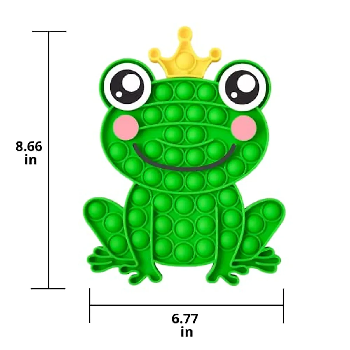 Frog Push Pop Bubble Fidget Toy, Silicone Animal Sensory Squeeze Toy, Stress Relief, Anti-Anxiety, ADHD, Autism, Special Fidget Popper Gift for Kids and Adults, 1 Count (Frog)