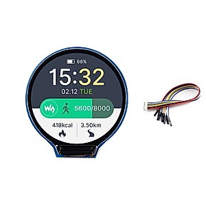 1.28inch Round LCD Display Module 240×240 Resolution 65K RGB LCD HAT for Raspberry Pi 4B/3B+/3B/2B/Zero/Zero W/Zero WH, Jetson Nano,Arduino, STM32,Embedded GC9A01 Driver, SPI Interface