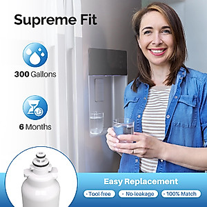 ICEPURE ADQ73613401 Refrigerator Water Filter Replacement for LG LT800P, Kenmore 9490, 46-9490, ADQ73613403, ADQ73613402, LSXS26326S, LSXS26366S, LMXC23746S, LMXC23746D, LMXS30776S, RWF3500A, 5PACK