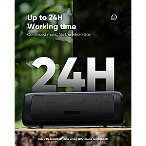 Bluetooth Speaker, IPX5 Waterproof Speaker with HD Sound, Up to 24H Playtime, TWS Pairing, BT5.3, Portable Wireless Speakers for Home/Party/Outdoor/Beach, Electronic Gadgets, Birthday Gift (Black)