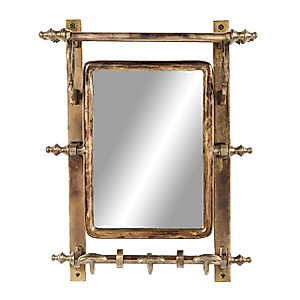 Deco 79 Wall Shelf, 16" L x 9" W x 20" H, Brown