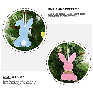 VALICLUD 10pcs Easter Rabbit Ornament Hanging Bunny Ornaments Felt Bunny Rabbit Easter Tree Decorations for Home Garden Layout Easter Party Supplies