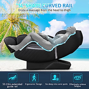 RelaxRelife Massage Chair Full Body, 4D Zero Gravity Massage Chairs Recliner, 11 Massage Technique, 40 Airbag Massage Shiatsu Massage Chair, AI Voice Massage Chair with Bluetooth Speaker Black