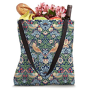 Strawberry Thief William Morris Art Nouveau Pattern Blue Tote Bag