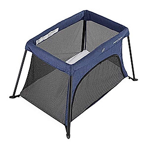 Lightweight Foldable Travel Crib, Portable Play Yard with Carry Bag for Infant Toddler Newborn(Blue)