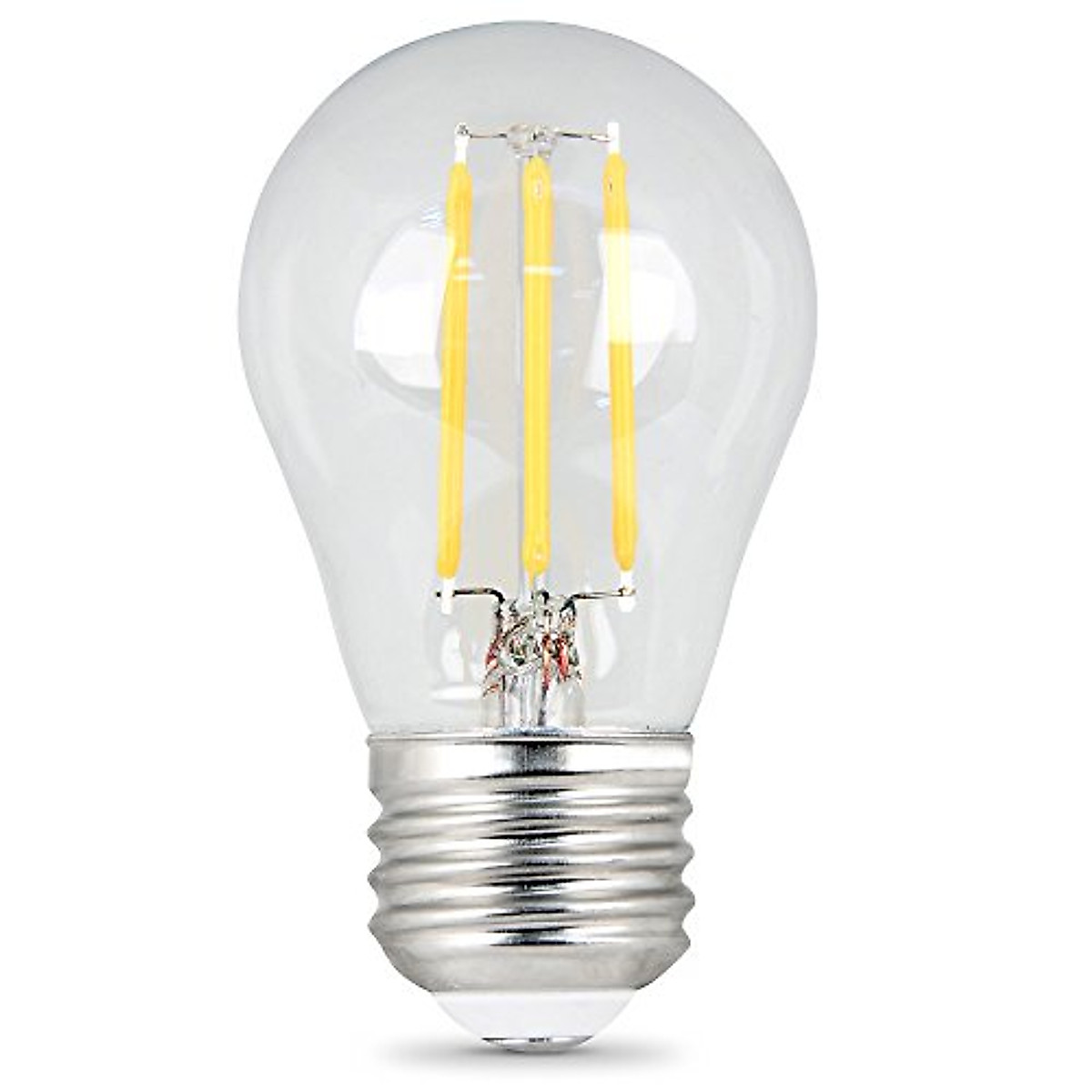 Feit Electric - Decorative Clear Glass Filament LED Dimmable 60W Equivalent Soft White (2700K) Classic A15 Light Bulb, 2-Bulb (BPA1560/827/LED/2), 3.2" H x 1.85" D