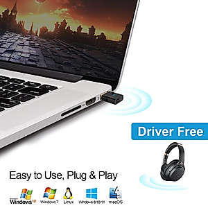 1Mii Bluetooth 5.2 USB Audio Transmitter Adapter for PC PS4 PS5 Wireless Audio Dongle with aptX Low Latency for Connecting Bluetooth Headphones Speakers (Only Support Audio Devices)
