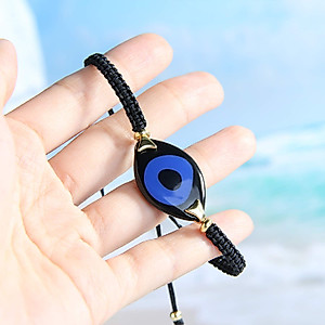 KELITCH Women Big Eyes Bracelets Handmade Braided Charm Bracelets Adjustable Bracelets Bangle Fashion Jewelry