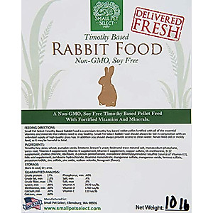 Small Pet Select-Premium Rabbit Pellet Food, Non-GMO, Soy Free. Local Ingredients in Pacific Northwest, 10lb