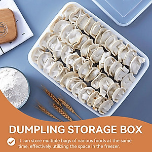 Jwthee 4PCS Food Storage Container, Stackable Dumpling Storage Box Airtight Cookie Storage Containers Transparent Food Containers with Lid for Kitchen and Fridge