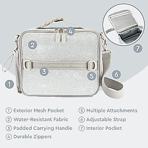 Bentgo® Kids 5-Compartment Lunch Box With Insulated Lunch Bag - (Glitter Edition - Silver)