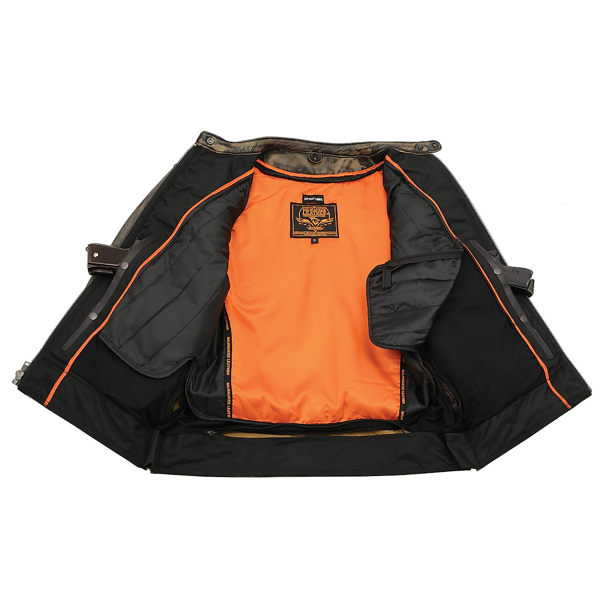 Milwaukee Leather Men's Distressed Scooter Jacket w/Venting Distressed Brown (Medium)