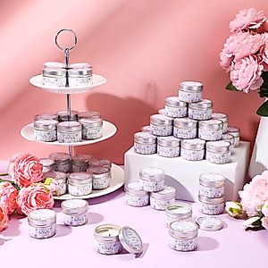 Threlaco 50 Pcs Baby Shower Party Favors Candles Lavender Scented Gender Reveal Candle Gifts Bulk Candles for Favors Baby Shower Favors Rustic Tea Lights Candles Return Gifts (Flower and Butterfly)