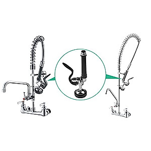 IMLEZON Pre Rinse Sprayer Commercial Sink Faucet Spray Valve Chrome Finished (Black), (IM-US-KH12)