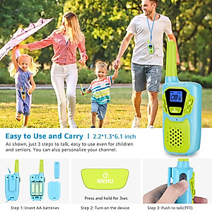 Topsung Walkie Talkies for Kids Adults Long Range Rechargeable 2 Pack, USB Walkie Talkies for Teen Girls Boys Age 3-12, NOAA 2 Way Radio Walkie Talkies for Family Camping Hiking Boating Fishing
