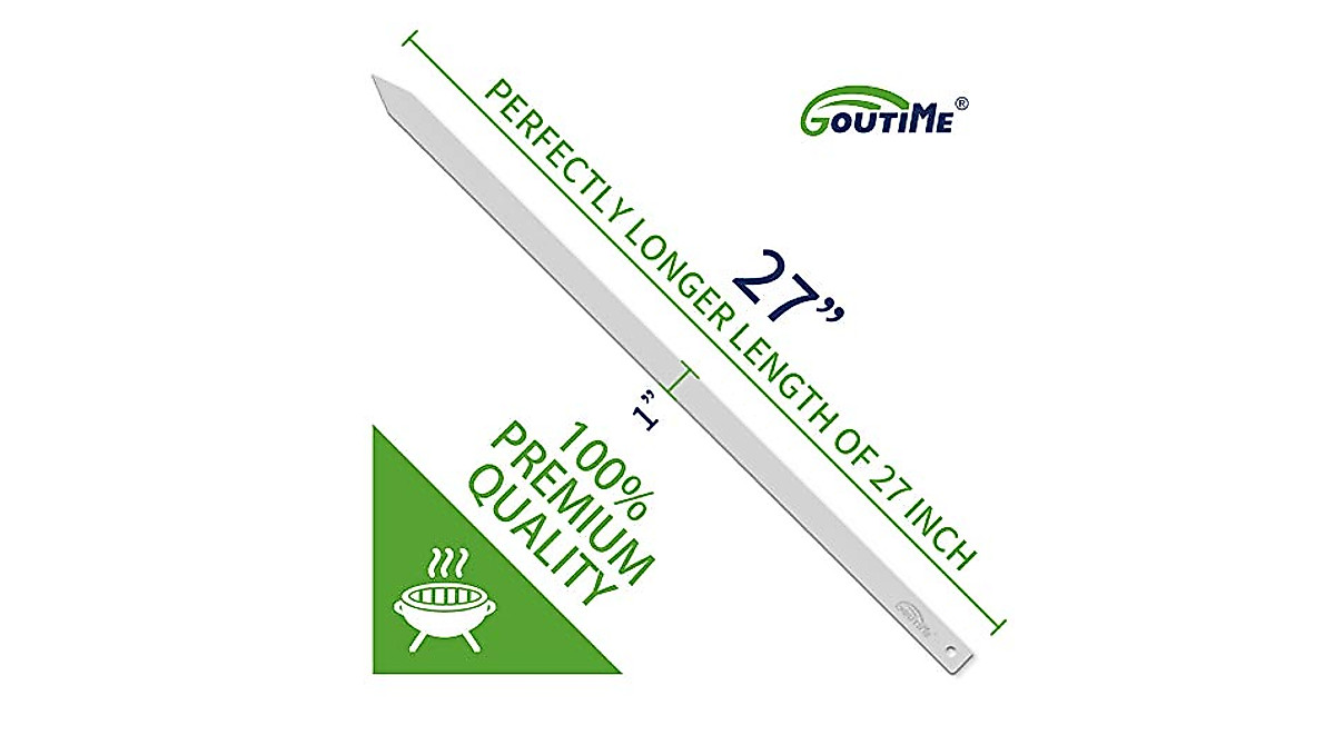 Goutime 27-Inch Stainless Steel BBQ Skewers Set of 7