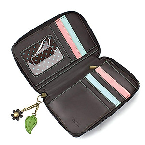 Chala Group Chala Handbags Red Rose Wallet Crossbody Handbag, Convertable Strap, 5.25 inchw x 7.5 inchh x 1.5 inchd, Burgundy