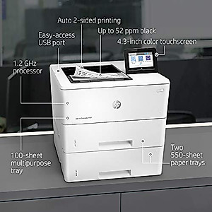 HP LaserJet Enterprise M507x Wireless Monochrome Printer with built-in Ethernet, 2-sided printing & extra paper tray (1PV88A)