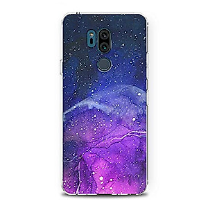 Lex Altern TPU Case Compatible with LG G8 Stylo 6 5 K62 K11 G7 ThinQ G6 K42 V35 V50 Blue Space Lights Smooth Clear Colorful Cover Slim fit Man Lightweight Design Awesome Galaxy Purple Print Soft Girl