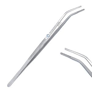 OdontoMed2011 (Huge Jumbo Aquarium Aqua Tweezers) Thumb Dressing Forceps Curved Serrated 18" Long Stainless Steel Tweezers