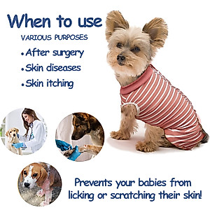 Hipet Dog Onesie Dog Surgery Recovery Suit for Male Female Surgical Suit for Spay and Neuter E-Collar & Cone Alternative Anti-Biting Lick Wound